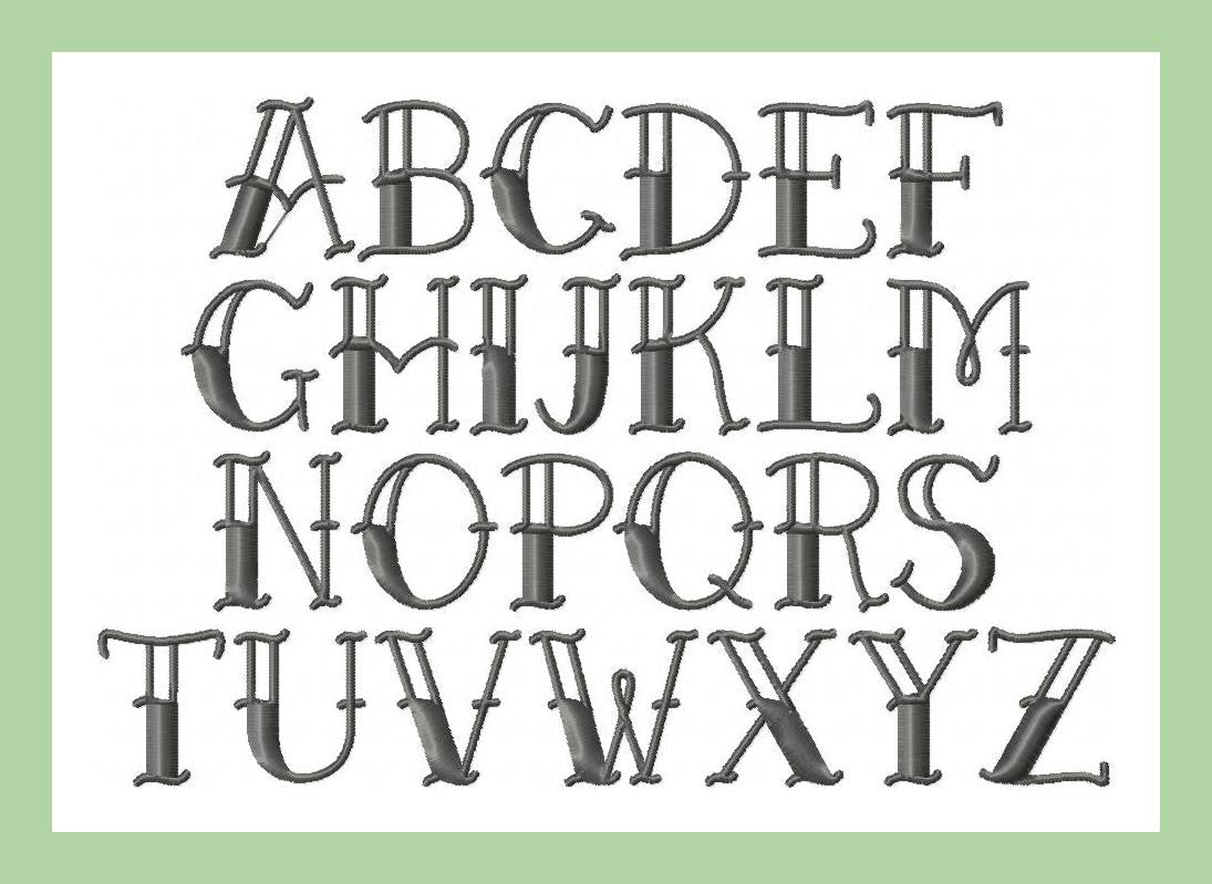 Tattoo Font - 2 Inch Size - Upper Case only Font | Bling Sass & Sparkle
