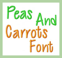 Peas and Carrots Font -comes in 1 and 2 inch sizes with numbers Machin ...