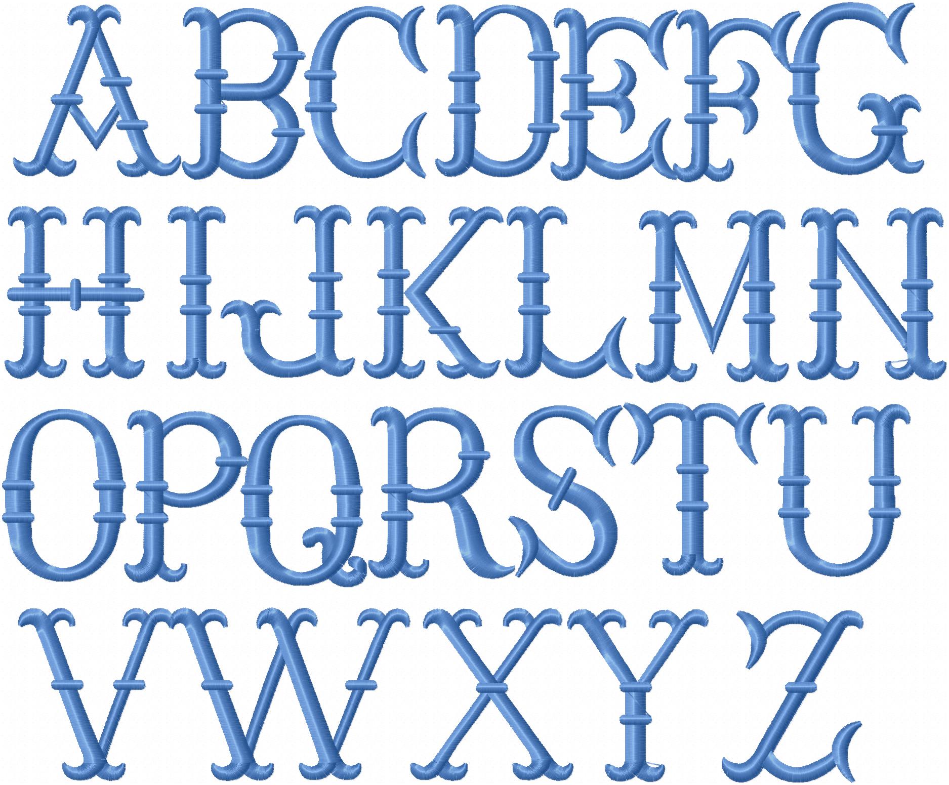 ROMAN II FONT - MACHINE EMBROIDERY FONT | Bling Sass & Sparkle