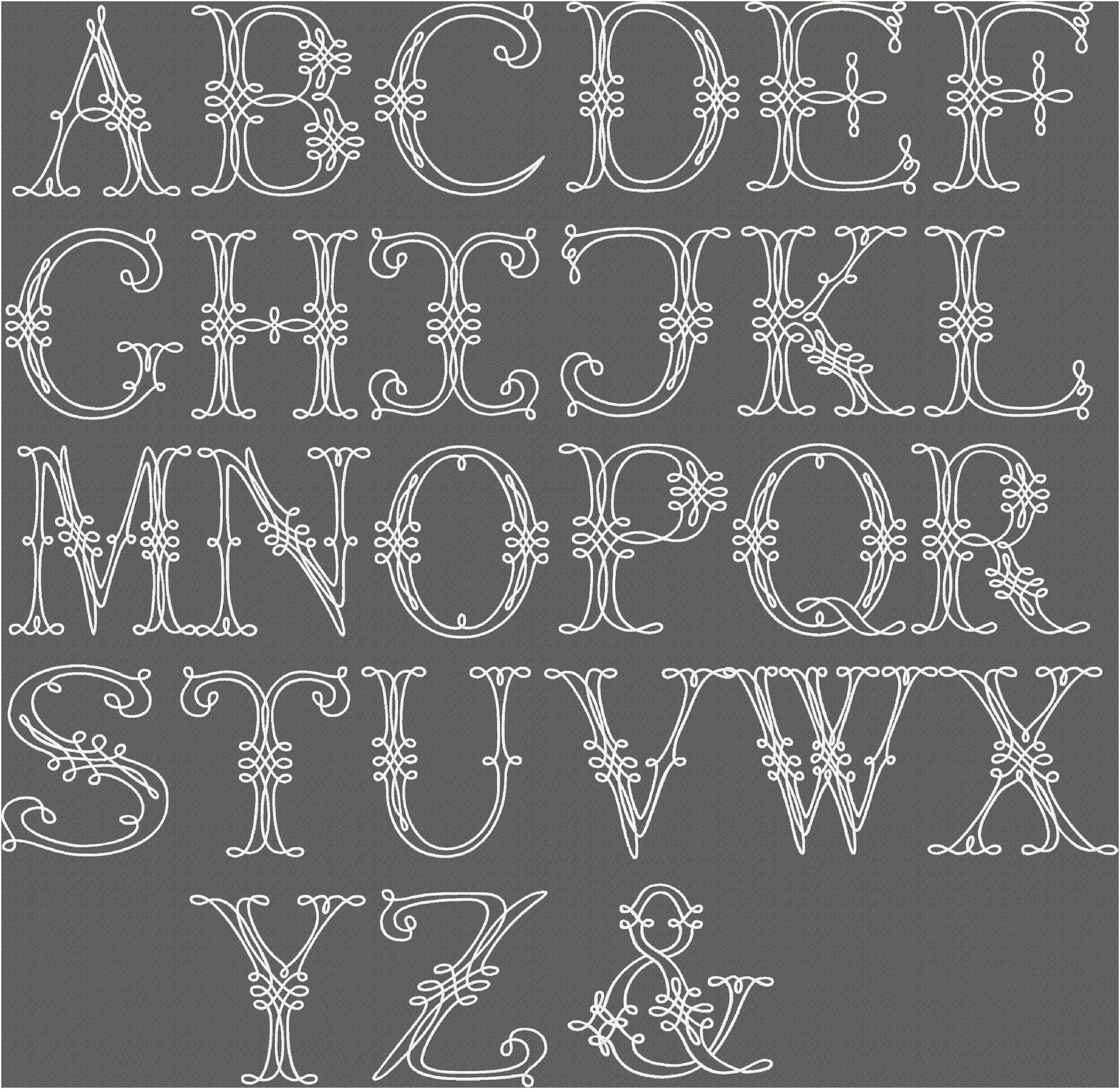 Piping Monogram Set - 5.25" Center with 3" side letters - comes with 1 ...