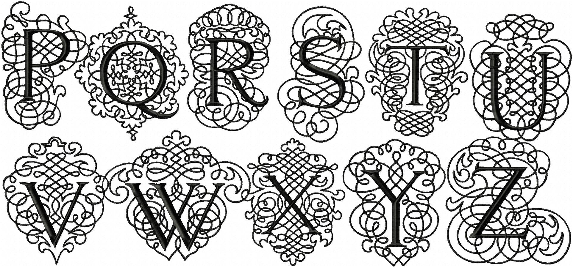 ELIZABETH CALLIGRAPHY MONOGRAM FONT | Bling Sass & Sparkle