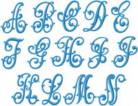 Heather Monogram Font - comes in 2,3,4 inch sizes Machine Embroidery ...