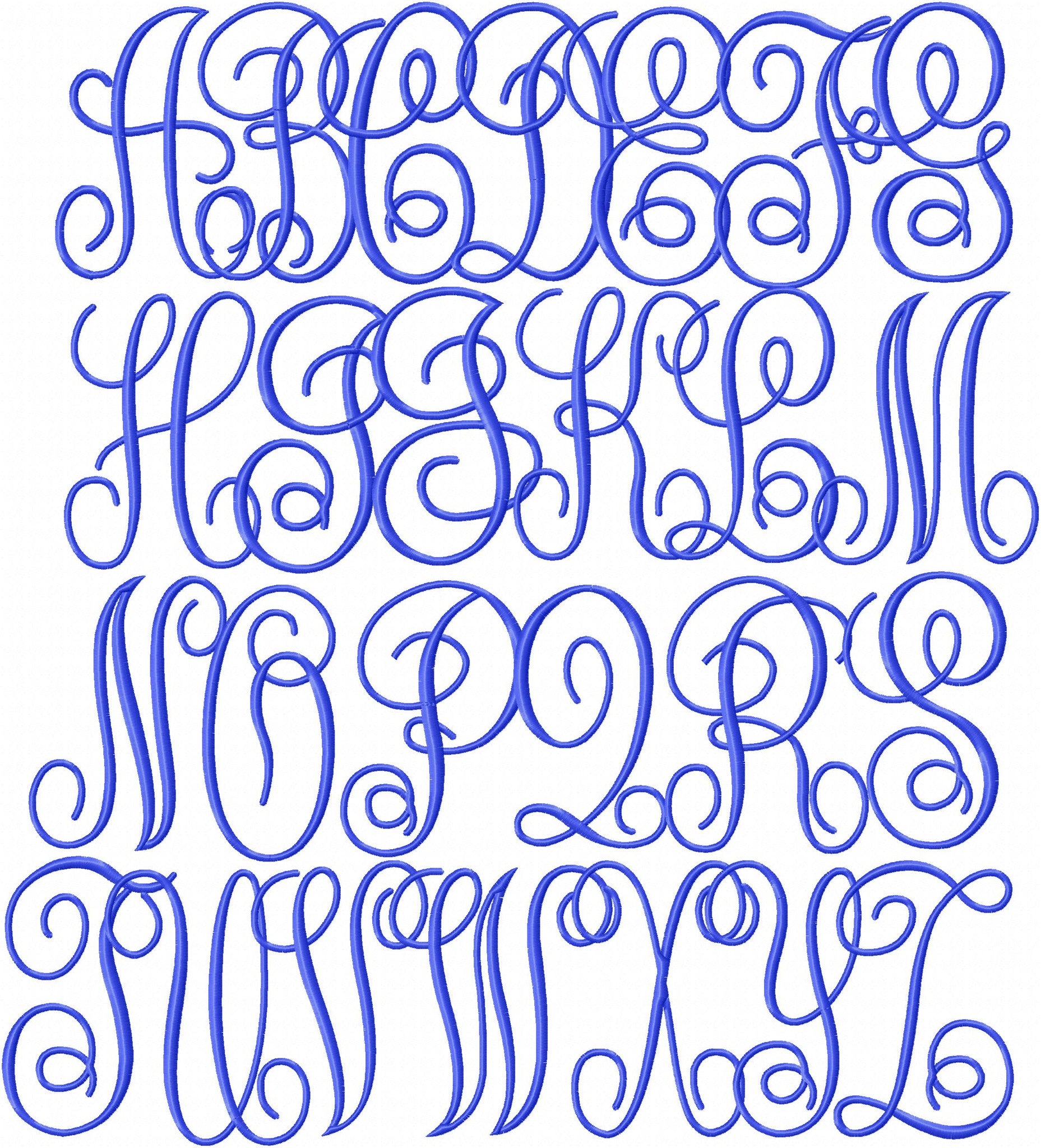 Jumbo Interlocking Monogram Font - 9.5" Center Letters and 7.5" Side L ...