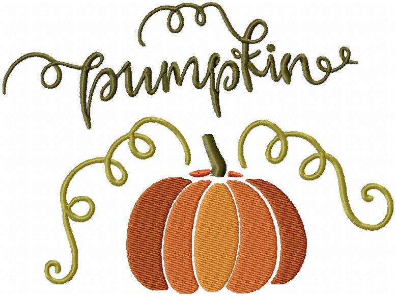 FALL PUMPKIN - MACHINE EMBROIDERY DESIGN | Bling Sass & Sparkle