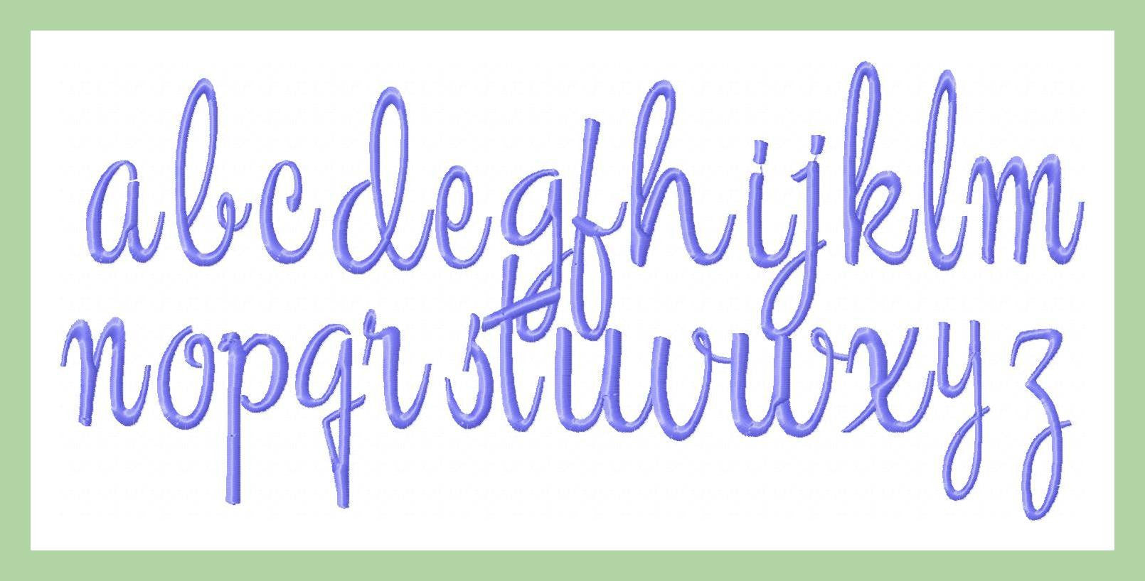 Simple Script Font 1,2, and 3 inch Machine Embroidery Font - | Bling ...