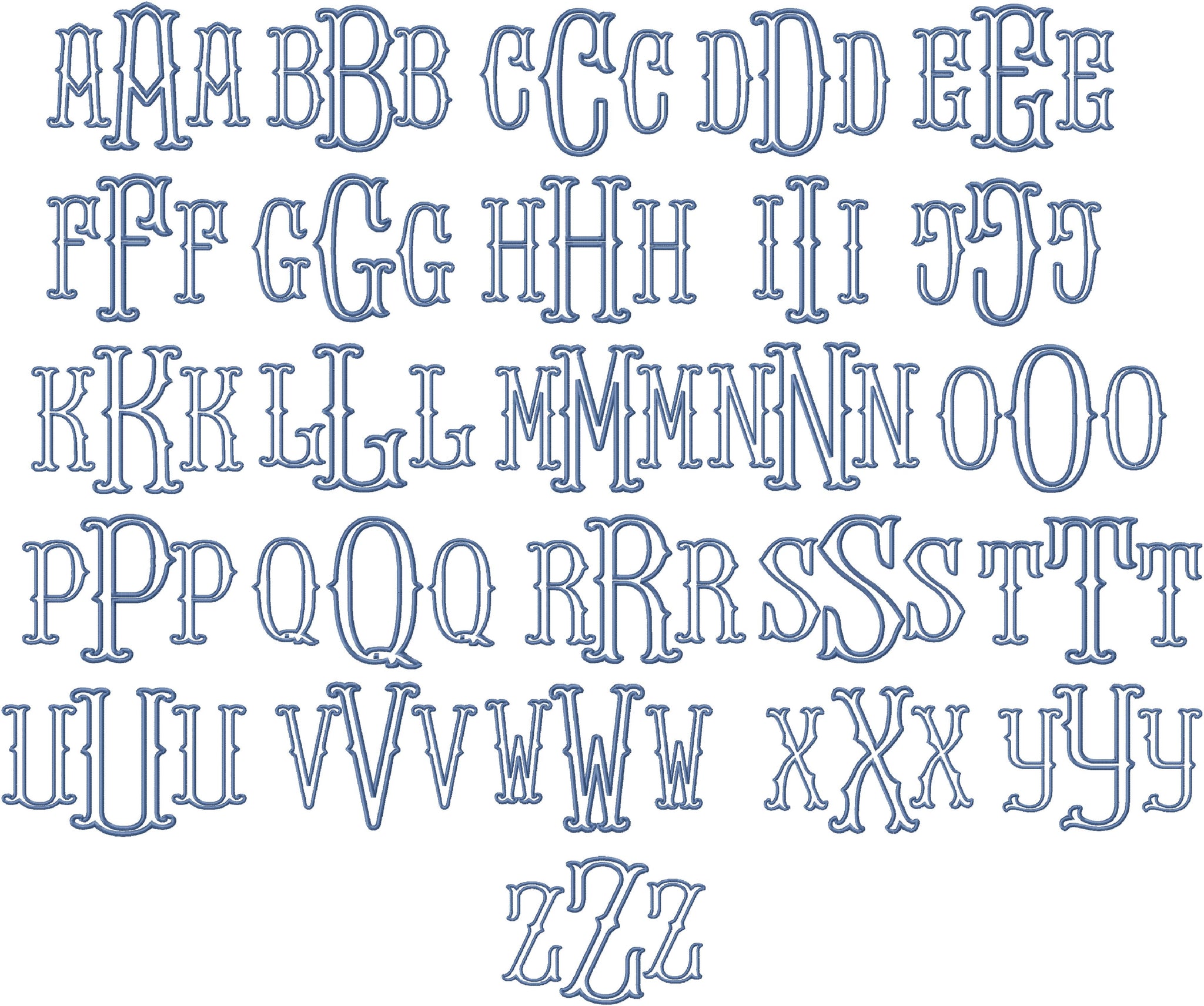 FISHTAIL APPLIQUE FONT LARGE | Bling Sass & Sparkle