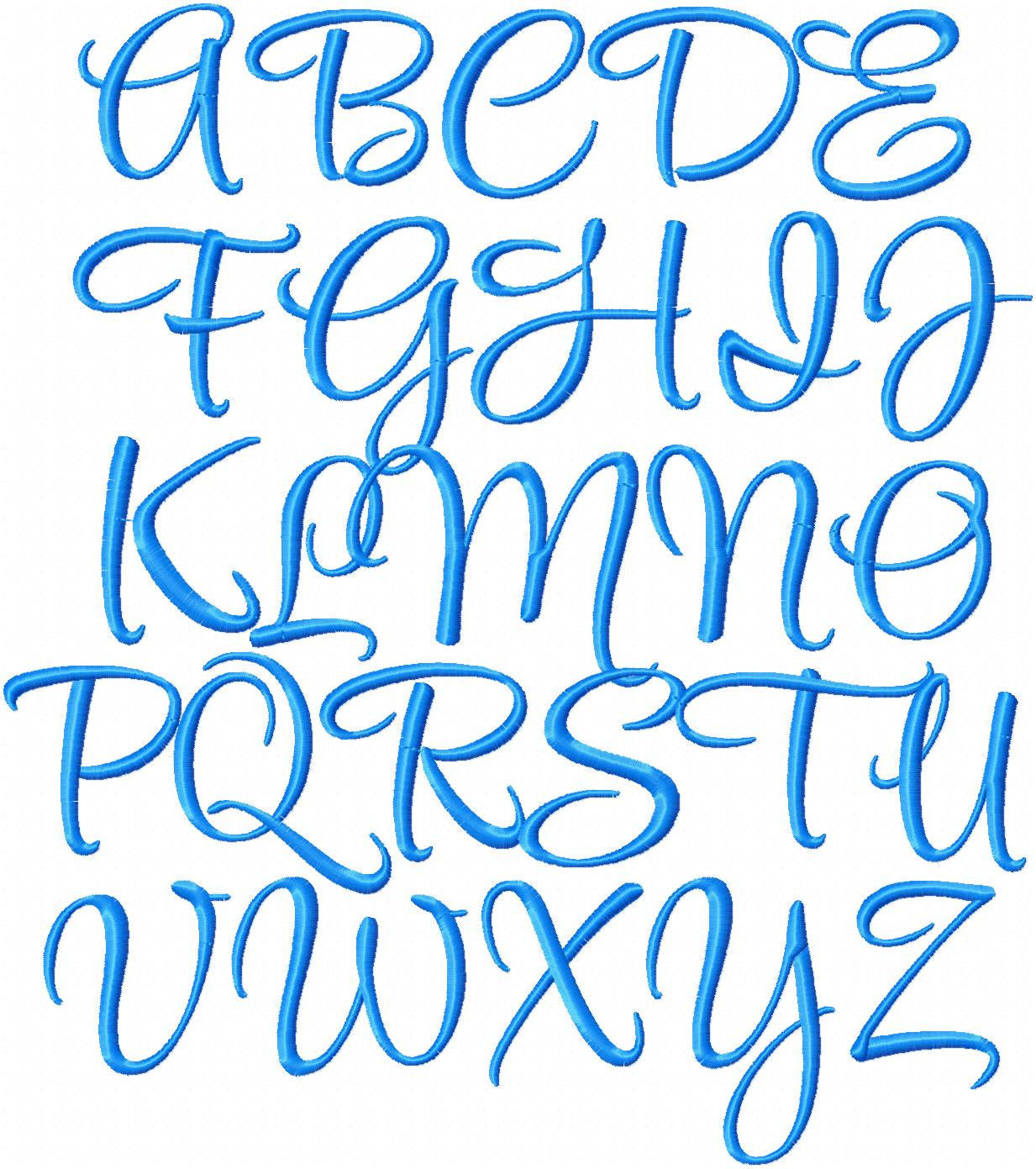 Smooth Style Font - Machine Embroidery Font - Comes in 2 inch size wit ...