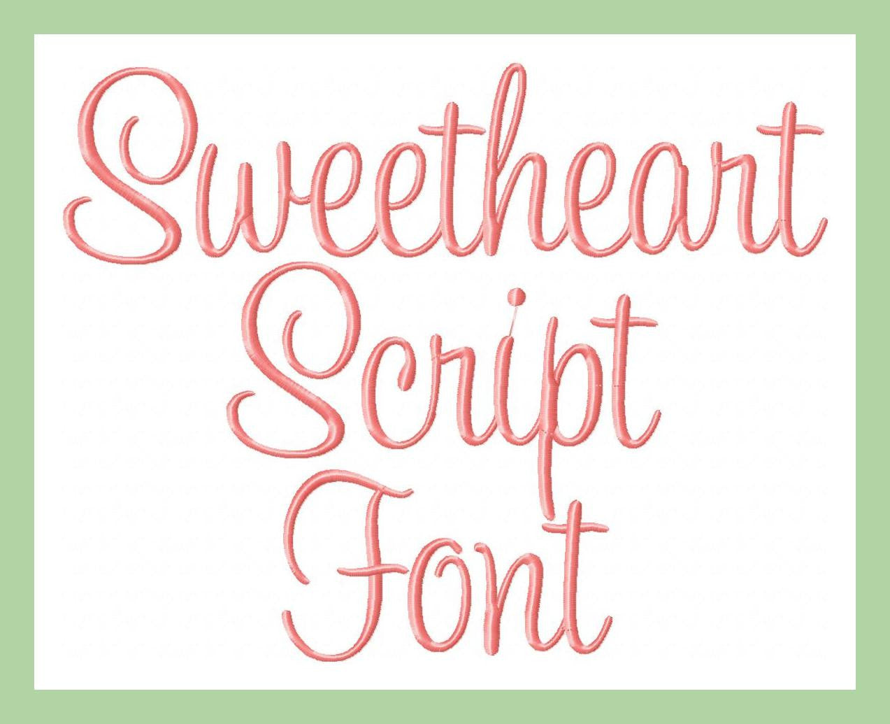 Sweetheart Font - 4 inch and 2 inch sizes | Bling Sass & Sparkle